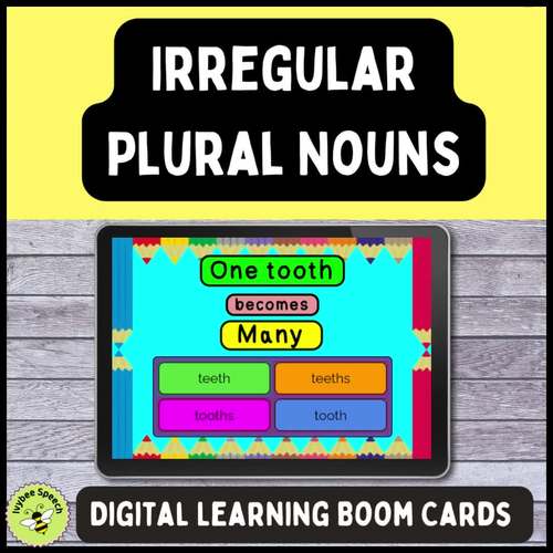 Irregular Plural Nouns Grammar Digital Learning Boom Cards by Ivybee Speech