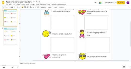 New School Year Positive Resolutions — PDF & Google Slides Bundle by ...