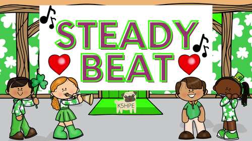 Rhythm Play Along Saint Patrick's Day Theme, Music Flash Cards, Steady Beat