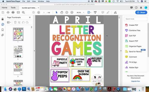 APRIL Monthly Alphabet Letter Recognition Games | TPT