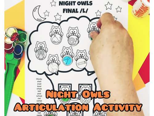 Night Owls Print and Go Articulation Activity No Prep Fall Autumn ...