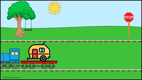 Train Stop Summer | Interactive Slide Show | AAC Core Vocabulary | PreK