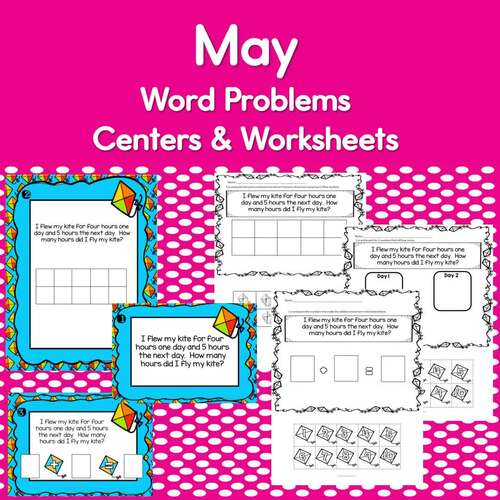 May Word Problems Centers & Worksheets K-1 by Pint Size Learners