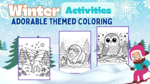 Seasonal Holiday Winter Fun Cute Artic Animals Coloring Printables ...