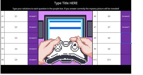 Video Game 3 Commercial Use Pixel Art Activity Templates for Google Sheets