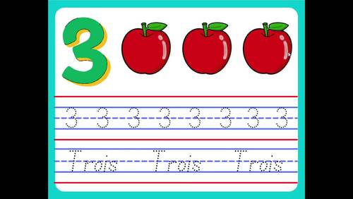 French Numbers Handwriting Worksheets 1-10 for k & Prek kids to Trace ...