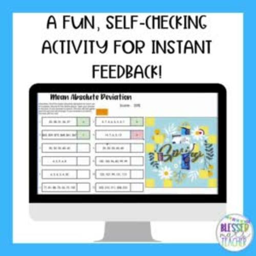 Mean Absolute Deviation Digital Activity Mystery Picture and Worksheet