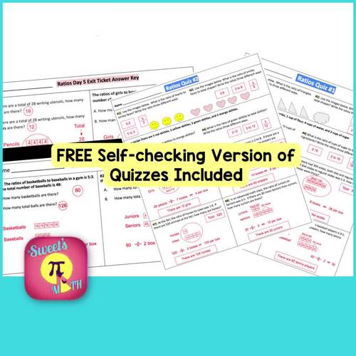 Ratio & Proportion Assessment BUNDLE | 30 Exit Tickets | 12 Quizzes
