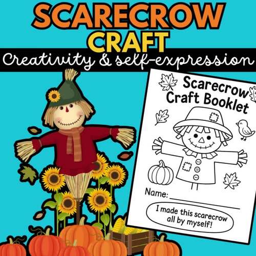 Scarecrow Craft – Printable Fall Booklet with Art & Assembly Activities