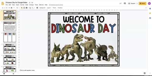 Dinosaur Day for Google Slides | Distance Learning by Rhody Girl Resources