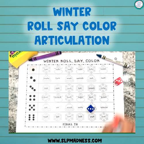 Speech Therapy Winter Articulation Worksheets l Articulation Speech ...