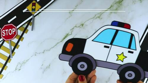 Police Car Cut and Paste Craft by Simple Mom Project | TPT
