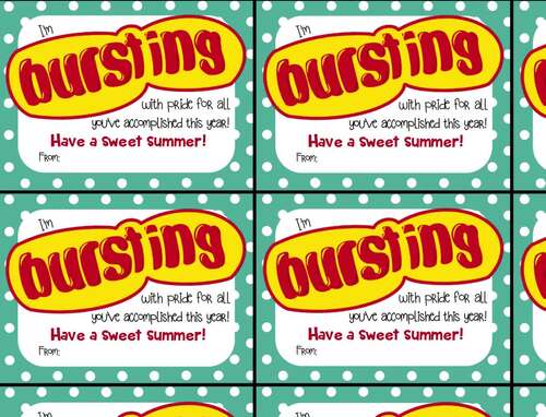 Starburst End of Year Gift Tag- I'm bursting with pride for all you've...