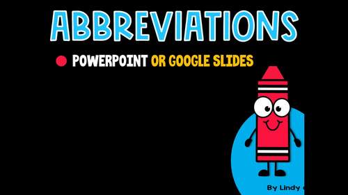 Abbreviations PowerPoint / Google Slides, Worksheets, & More | TPT