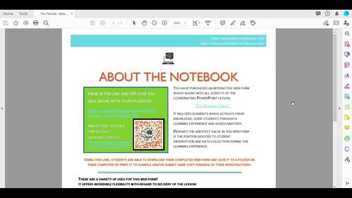 Digital Interactive Notebook: How the Periodic Table Is Organized