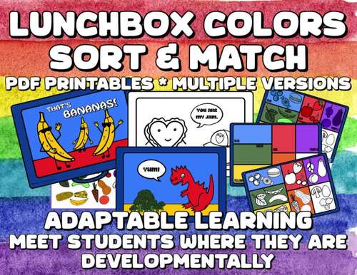 Lunchbox Colors Sort & Match Printables/Posters/Coloring/Adaptable/PreK ...