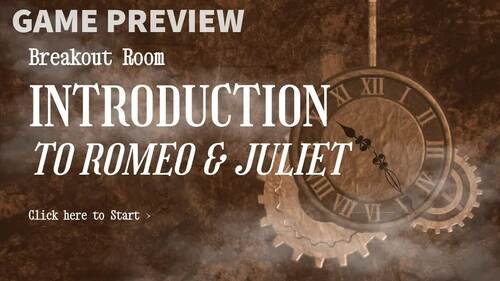 Introduction to Romeo and Juliet - Interactive Digital Breakout, Escape ...