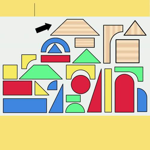 DIGI - Colorful Flat Wooden Building Blocks - Movable Graphics Clipart