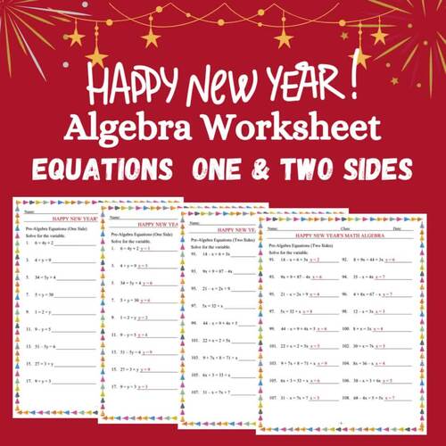 New Year's Equations with the Variable on One and Two Sides Extensive ...