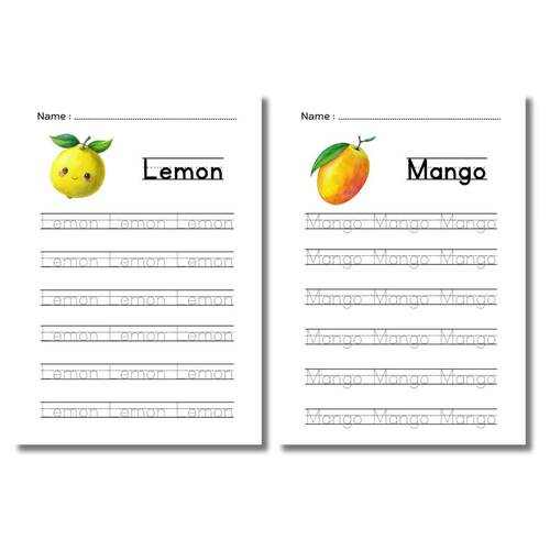Fruit Vocabulary Tracing worksheets, Vocabulary worksheets, Tracing Sheet
