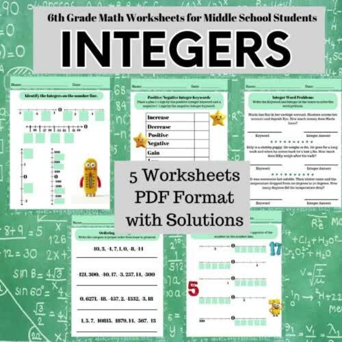 NUMBERS BUNDLE-6th Grade Middle School Math Students by Scholastic ...