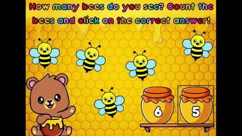 Counting Objects up to 20 Spring Bees Math Boom Cards™ for 1 to 1 ...