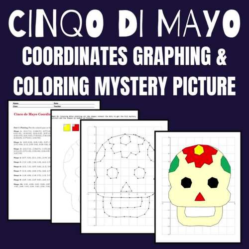 Cinco de Mayo Four Quadrant Plotting Coordinates and Coloring Shapes ...
