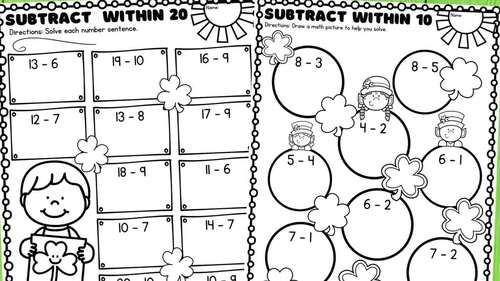 St. Patrick’s Day First Grade Math by Serendipity Math Shop | TPT