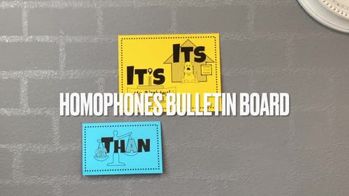 Grammar Posters - Homophones Bulletin Board Kit, Worksheet, Quiz, Game ...