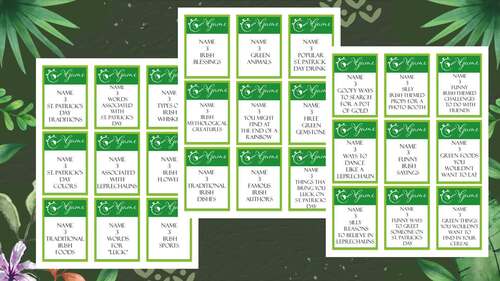 5 Second Game, St. Patrick's Day, for Kids, Teens, Irish flash cards ...