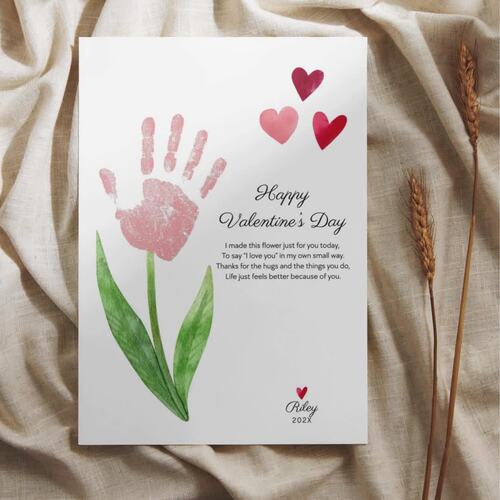 Valentines Day Handprint Poem, Flower Craft February Craftivity Parent ...