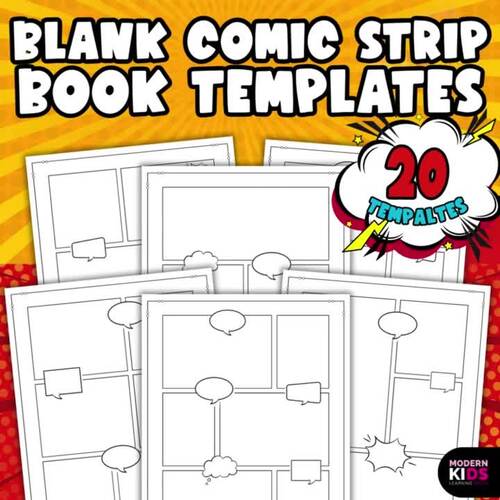 20 Blank Comic Strip Book Templates | Comic Book & Graphic Novel Paper ...