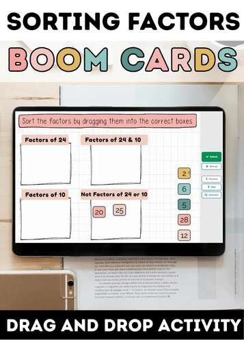 Sorting Multiples Drag and Drop Activity | Boom Cards™ by Math and Glitter