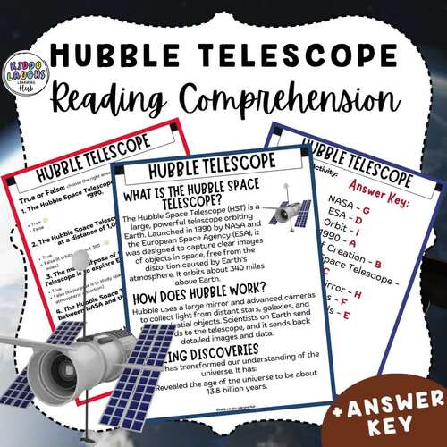 Hubble Telescope Reading Comprehension Worksheet| Outer Space Astronomy ...