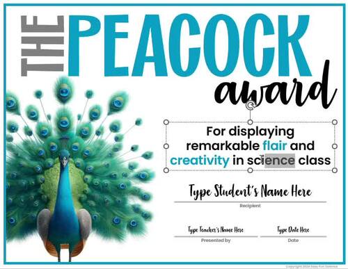 EOY Awards End of the Year Science Award Certificates Editable ...