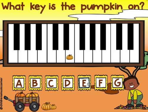 Fall- Piano Key Name Digital Task Cards on Boom Cards™ | TPT