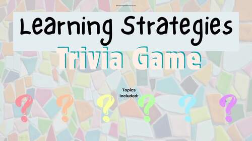 Learning Strategies Trivia Game | Engaging and Fun, No-Prep | Review ...