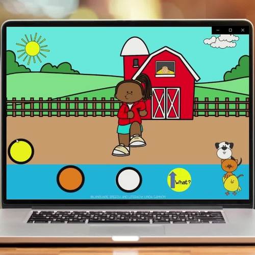 Boom Cards Speech Therapy | Pronouns | Animated Verbs | Farm Animals