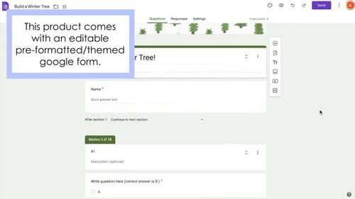 Christmas Tree Craft - Winter Activity - Editable Google Form for Content