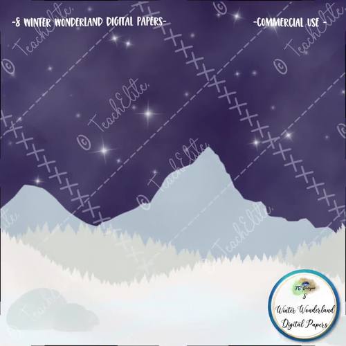 Winter Wonderland Digital Papers by Teach Elite | TPT