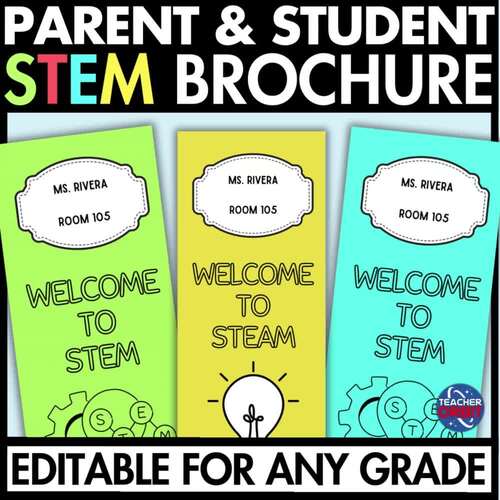 Back to School EDITABLE STEM STEAM Brochure Meet the Teacher Template ...