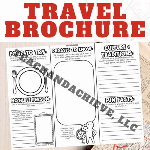 Hispanic Heritage Month Trifold Research Travel Brochure, Hispanic Heritage