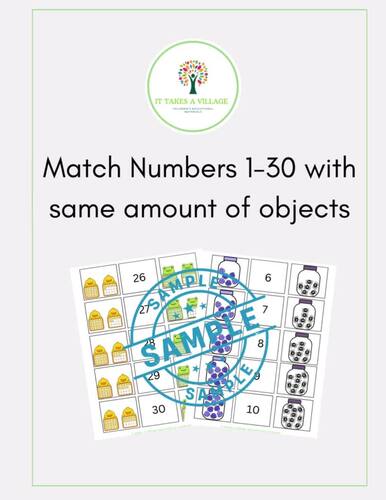Match number with same amount of objects-1-30--suitable with ABLLS-R ...