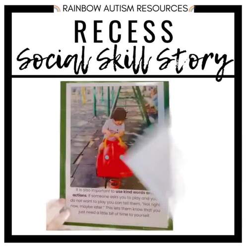 Editable Recess Social Story Autism Pre-K Kindergarten Learning Rules ...