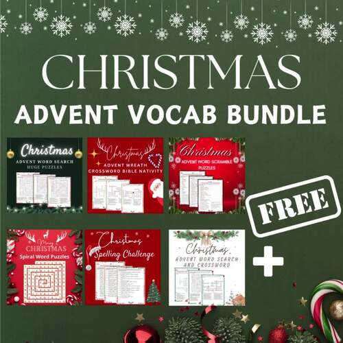 Celebrate Advent with Christian Christmas Vocabulary Bundle Puzzles ...
