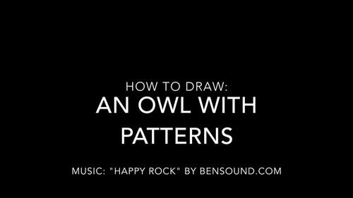 how to draw an owl on a rock