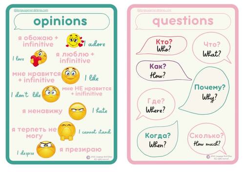 Bilingual RUSSIAN Language BASICS BUNDLE flashcards | Russian Educational