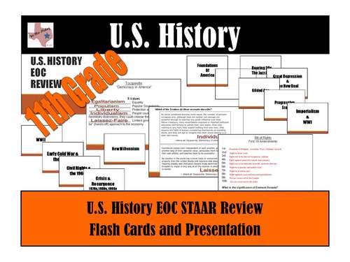 U.S. History EOC STAAR Review Flashcards and Presentation by Lone Star ...