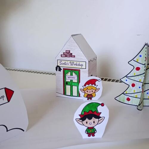 3D Santa’s Workshop Template, Winter Stop Motion Animation Project
