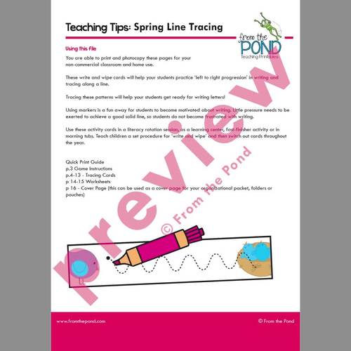 Spring Handwriting Activity Cards by From the Pond | TPT